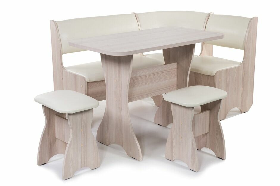 Кухонный уголок Betel тюльпан Однотон Ясень/Борнео крем Размеры: Высота 840мм Глубина 1000мм Ширина 1350мм