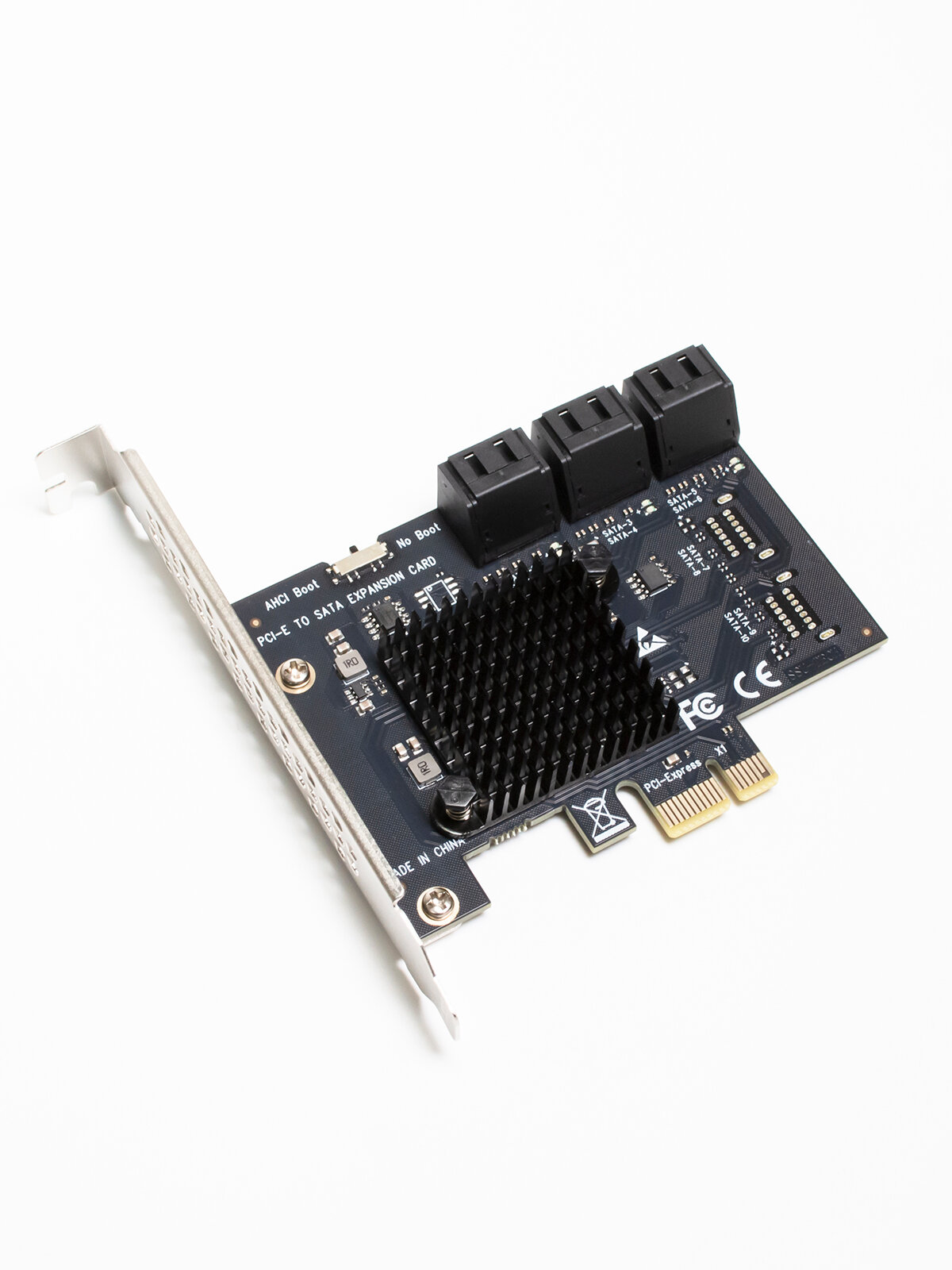 Плата расширения PCI-E на 6 SATA 3.0 6 Gb/s переходник контроллер GSMIN DP20 (Черный)