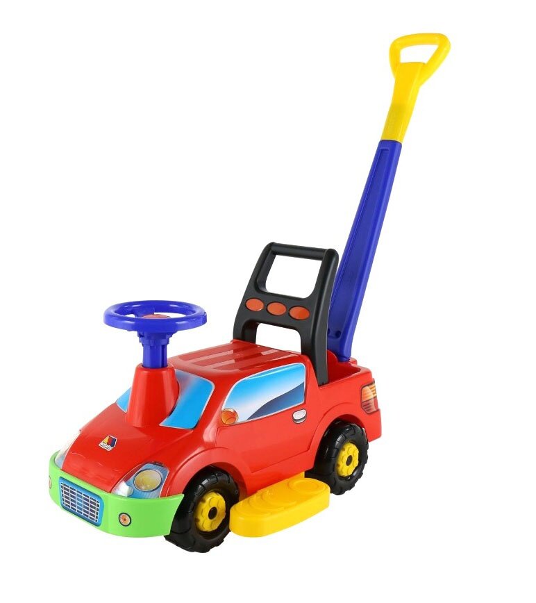 Автомобиль-каталка Полесье Пикап с ручкой (красный) (63038)