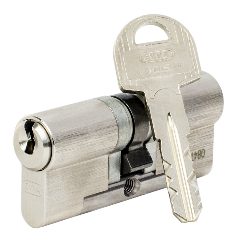 Цилиндровый механизм EVVA ICS ключ/ключ 92 мм. (36+56) матовый никель (личинка замка, сердцевина, секретка, врезной, цилиндр)