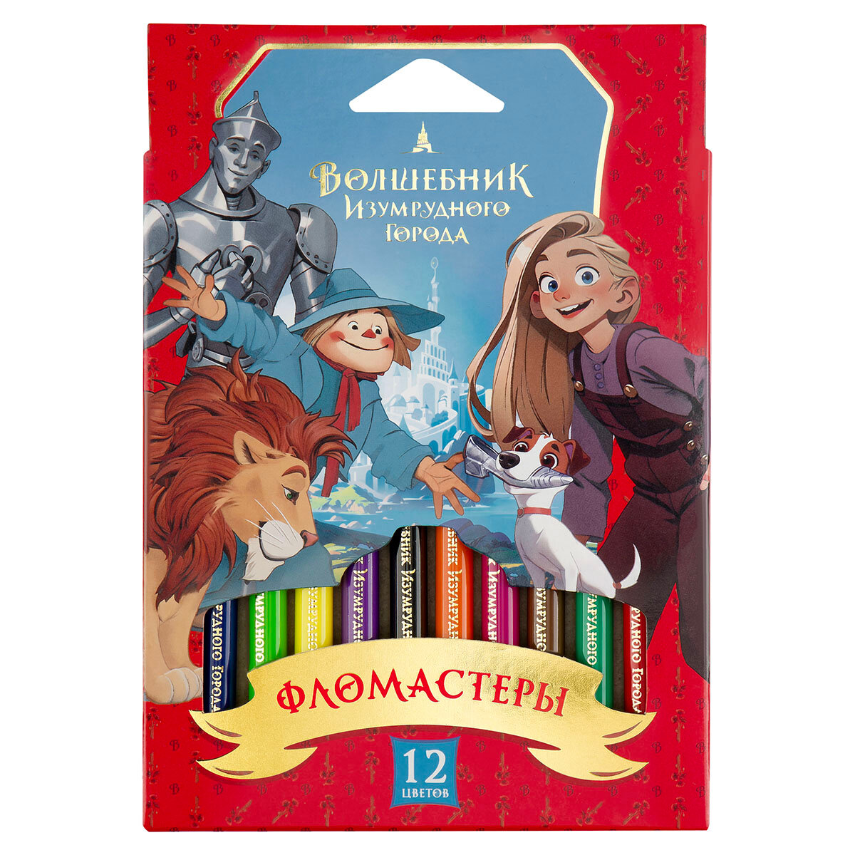 Комплект 60 шт, Фломастеры Мульти-Пульти "Волшебник Изумрудного Города", 12цв, смываемые, картон, европодвес