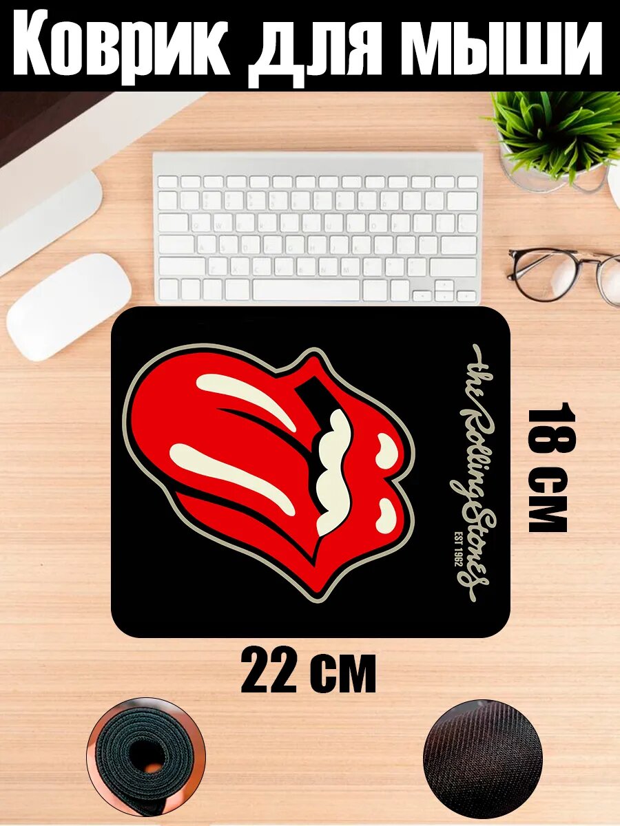 Коврик для мыши 18х22 с принтом The Rolling Stones