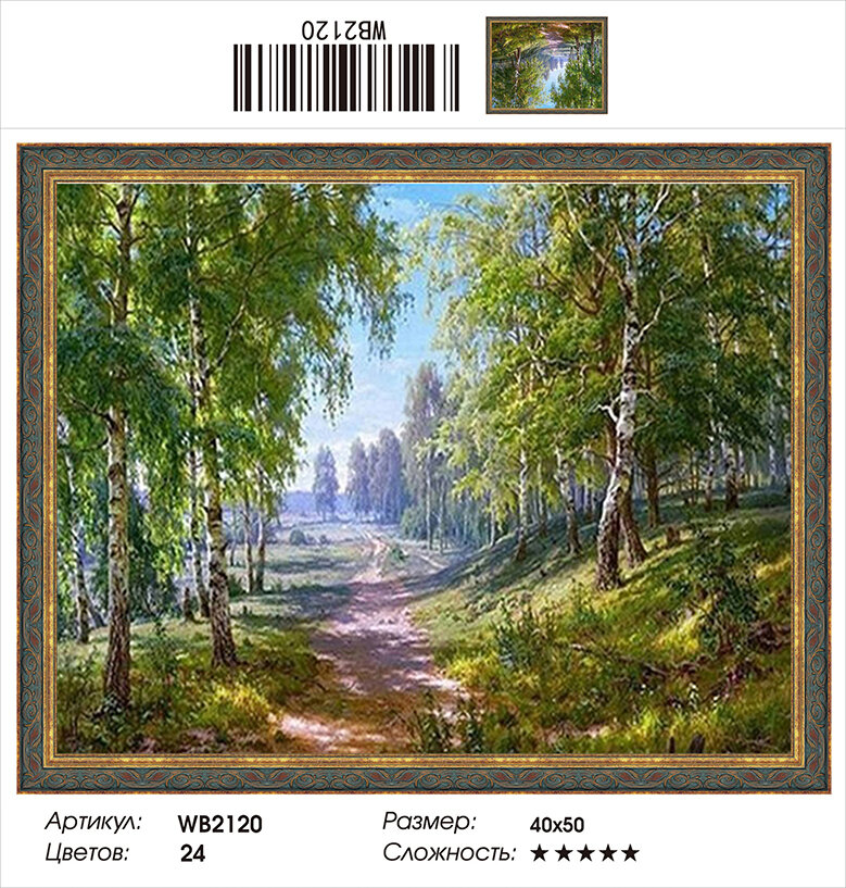 Алмазная мозаика Painting Diamond WB2120, холст на подрамнике, круглые стразы, 40x50 см