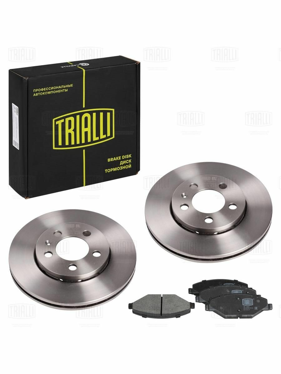 Комплект тормозных дисков и колодок (передняя ось) для а/м VW Polo, Trialli BK1807