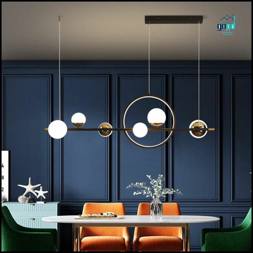 Люстра Потолочная Светодиодная с лампочками Подходит Для Гостиной, На Кухню Столовой, Спальни Лофт 6 LED Черная-good value -hz