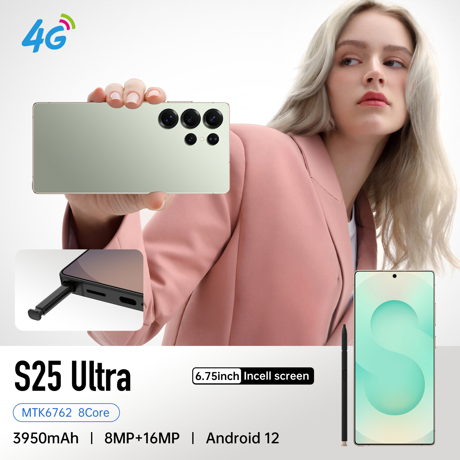 Ультра - производительный смартфон S25 Ultra: 4GB+64GB, 3950mAh, GPS, двойная SIM + TF карта