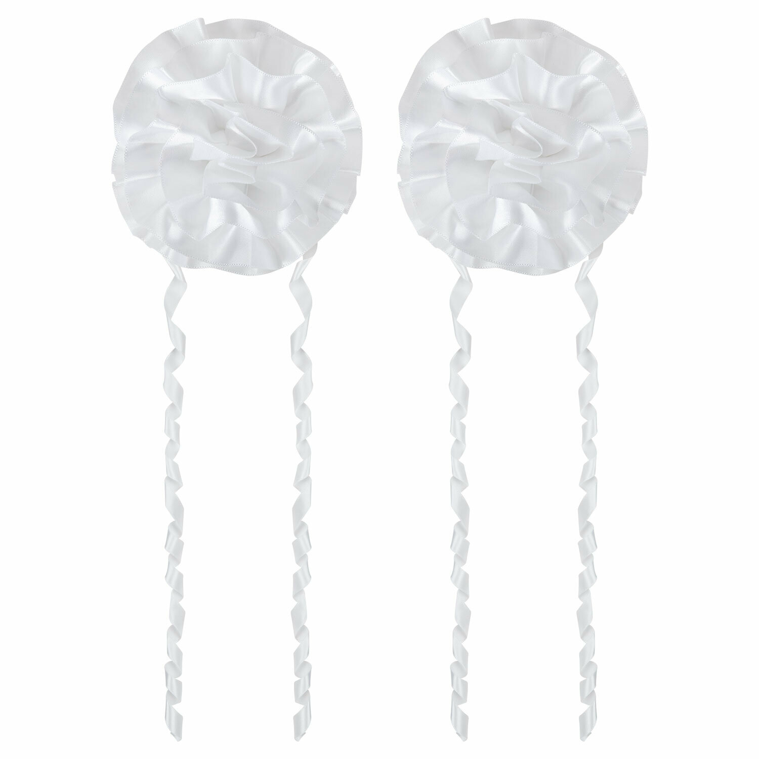 Упаковка 12 шт. Банты для волос набор 2 шт, 10 см на резинке, белый, ассорти, MONTE VITA (монте вита), 457122