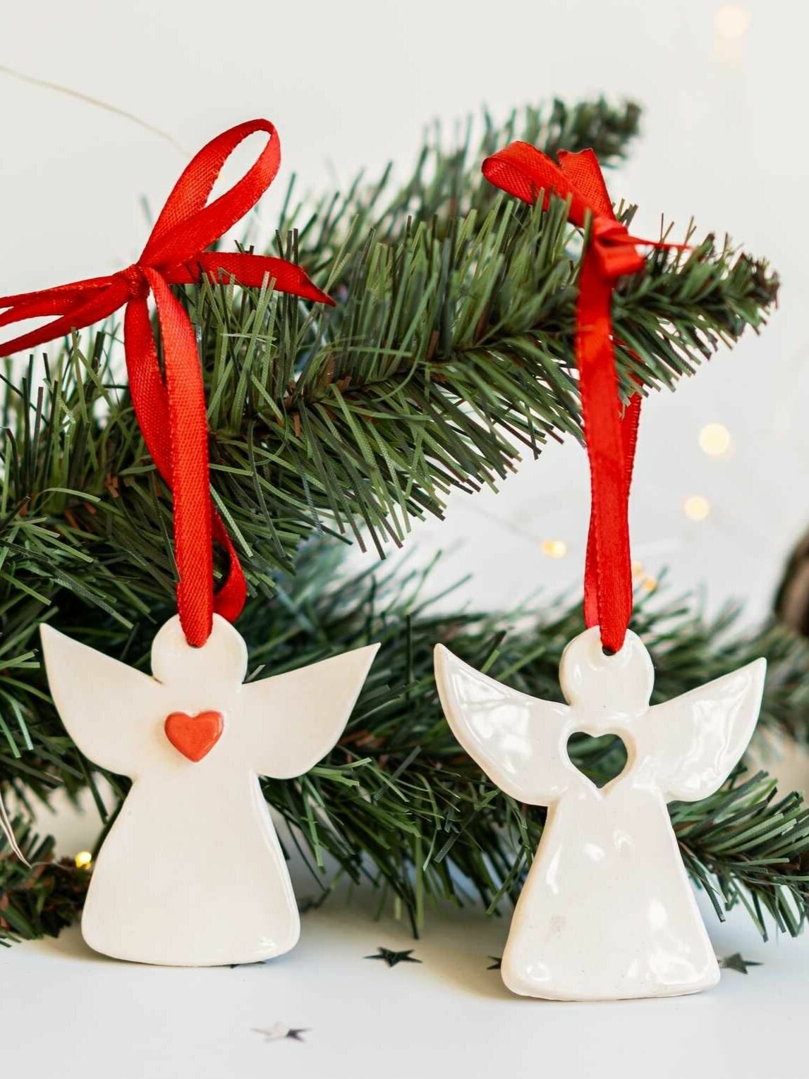 Керамические подвески "Пара ангелов", благое дело, 6.5 см, 2 штуки