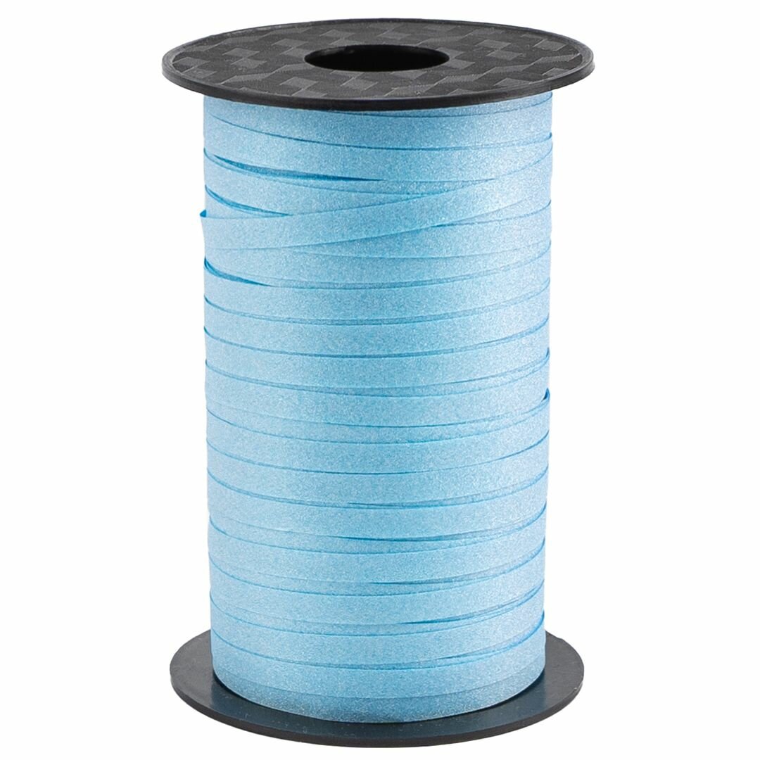 Лента декоративная Дон Баллон полипропиленовая 0,5 см х 100 м, цвет синий глиттер