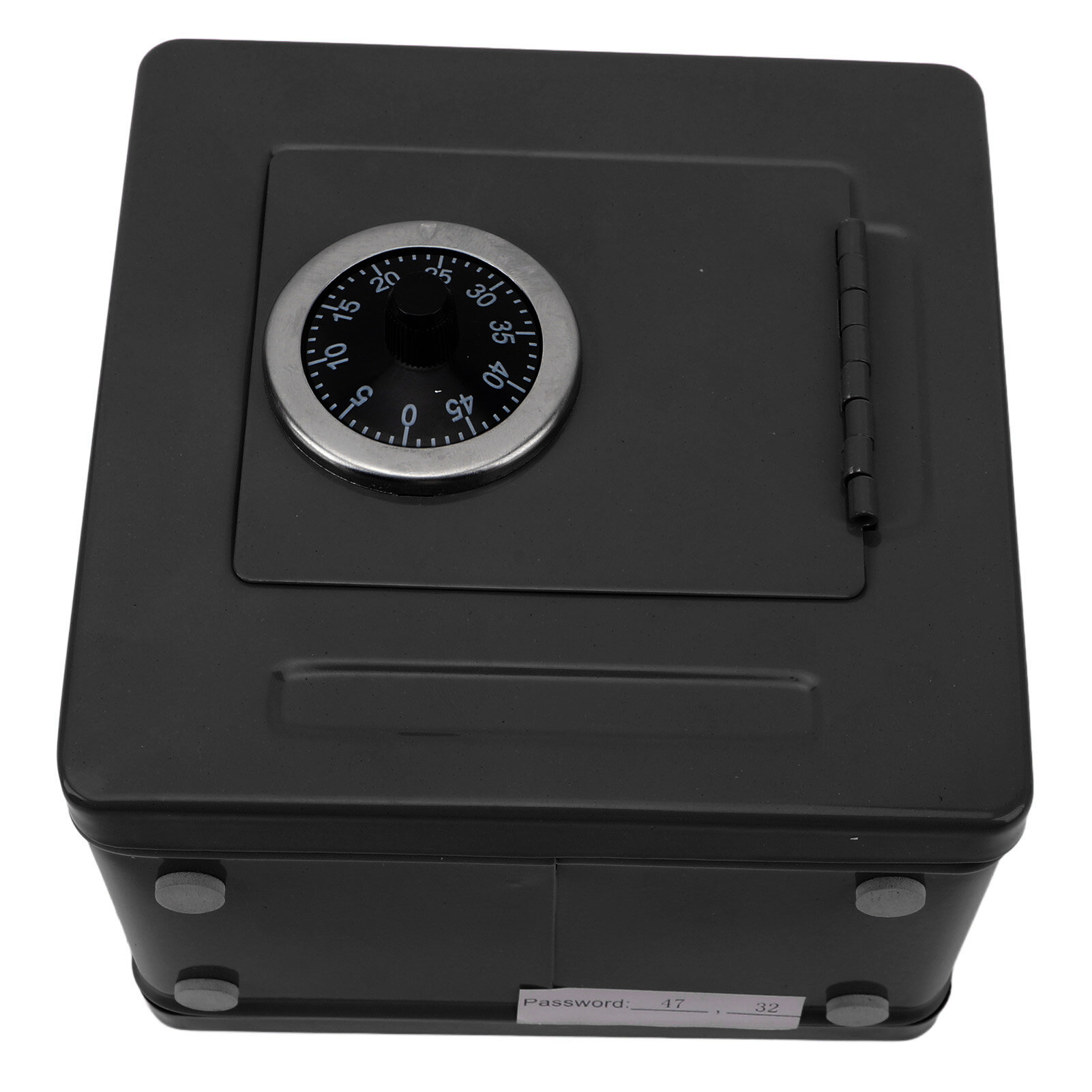 Коробка для пароля Прочная металлическая банка для наличных с паролем Многофункциональная коробка с кодовым замком Вместительная вместительная коробка для хранения денег для чеков, ключей, черный