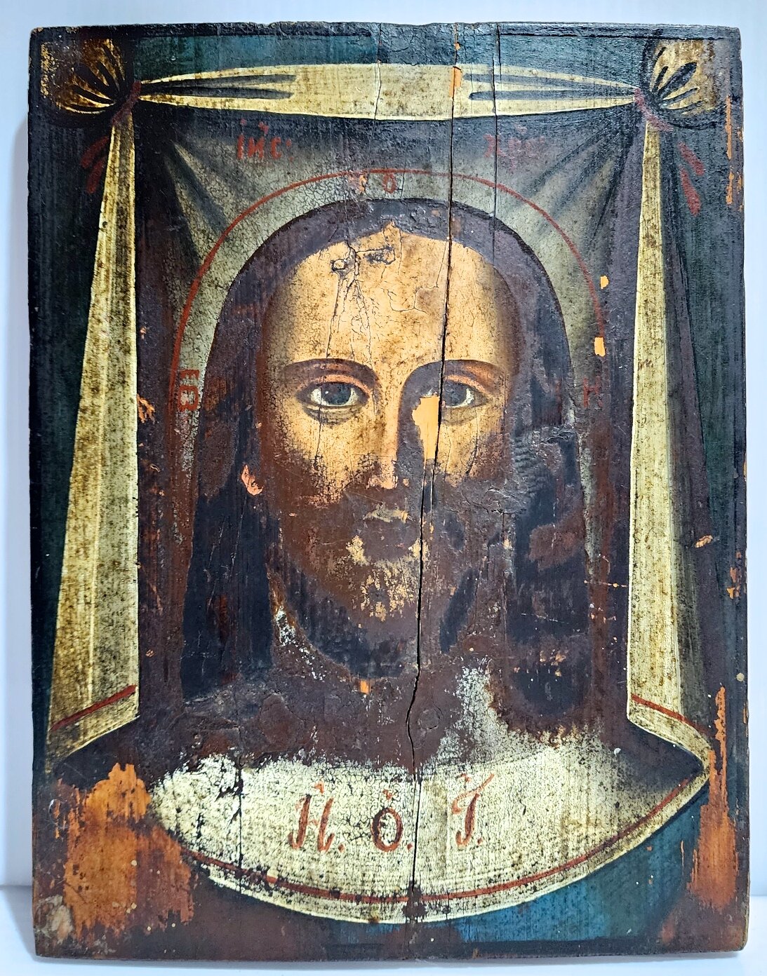 Икона Спас Нерукотворный или Спас на убрусе дерево живопись Российская империя 19 век