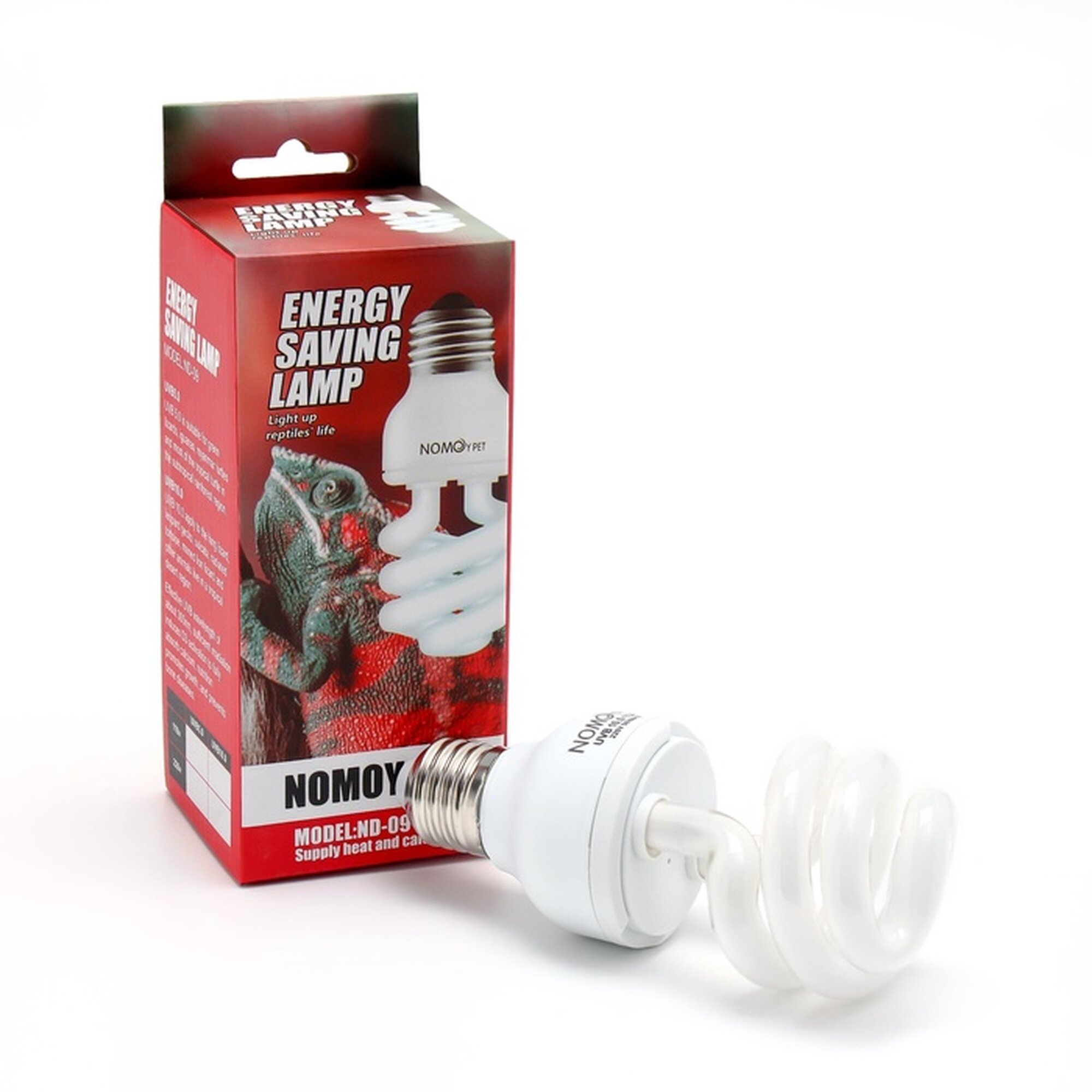 Лампа для террариума NomoyPet UVB 10.0, цоколь E27, мощность 13Вт, подвесная, белая