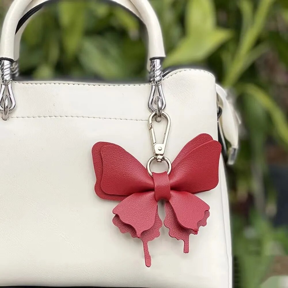 Ретро красочные брелки с подвеской в виде бабочки, кожаные изысканные украшения для рюкзака, аксессуары, персонализированная подвеска для сумки 2