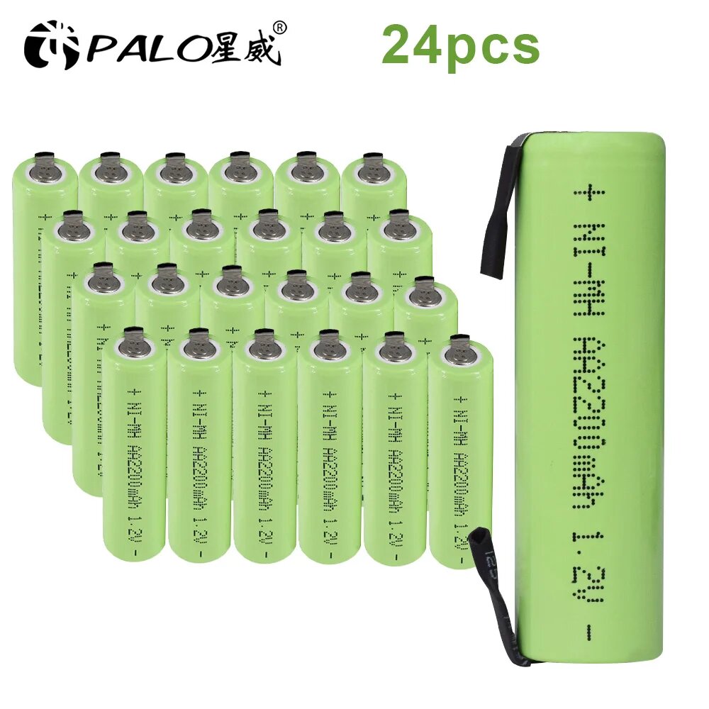 PALO перезаряжаемые батарейки Ni-MH AA 2200 мАч 24PCS