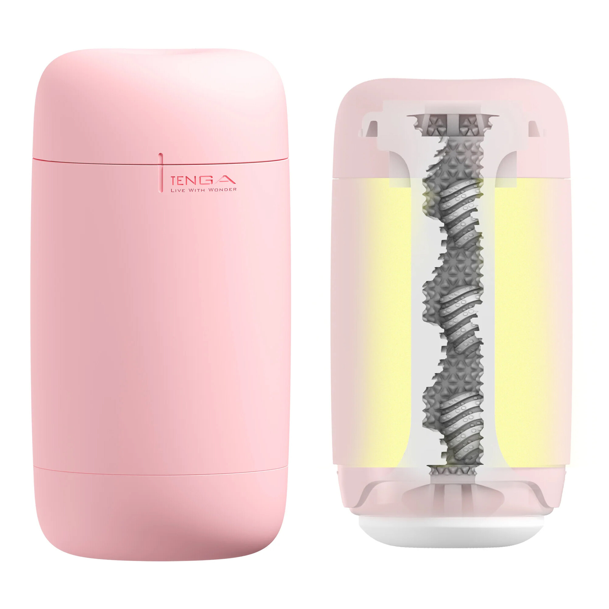 Мастурбатор Tenga Puffy Strawberry Pink, контроль давления сжатием