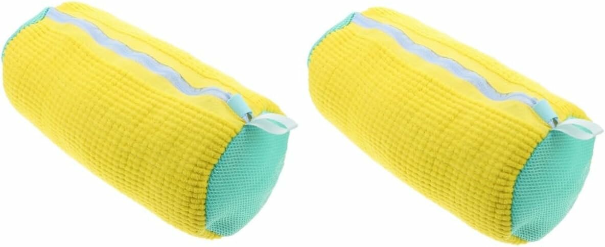 Сумки для стирки обуви, 2 штуки, сумки для стирки обуви в стиральной машине, сумка для стирки кроссовок и спортивной обуви с зippers, серый цвет, размер 15.21" x 7.41"