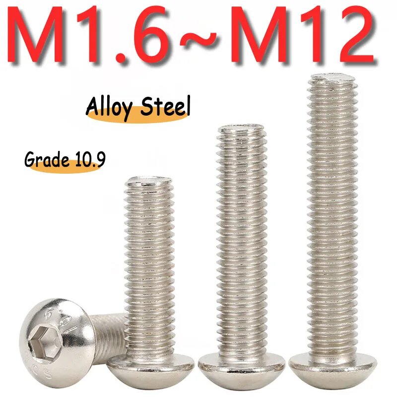 Стальные винты с шестигранной головкой M1.6-M12 M3x30mm-30pcs