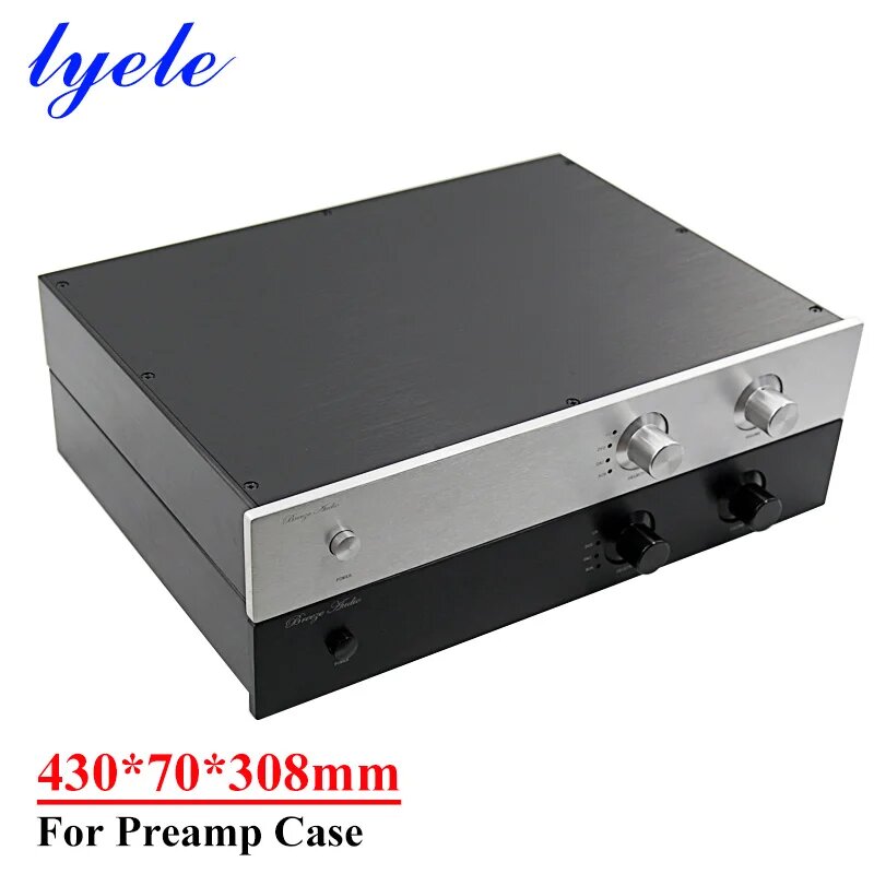 Корпус усилителя мощности lyele 430*70*308 мм silver front panel