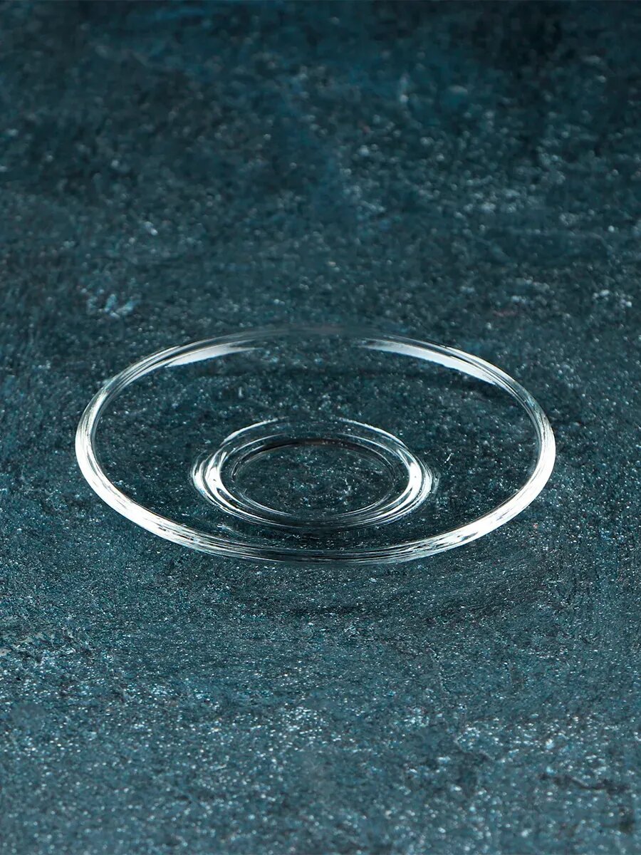 Блюдце чайное для сервировки стеклянное d=8,8 см