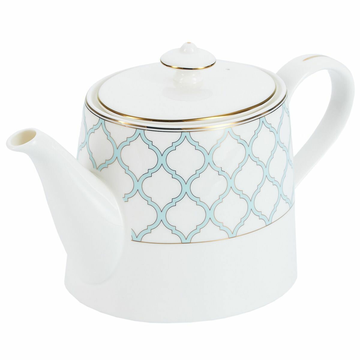 Чайник заварочный Gipfel Aurora 42864 костяной фарфор, 1250 мл, белый/золотой/голубой