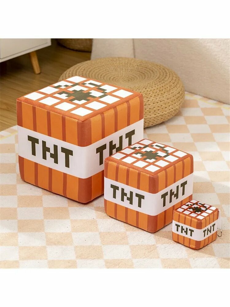 Мягкая игрушка куб TNT, динамит майнкрафт Подарок, о котором мечтает каждый ребенок.