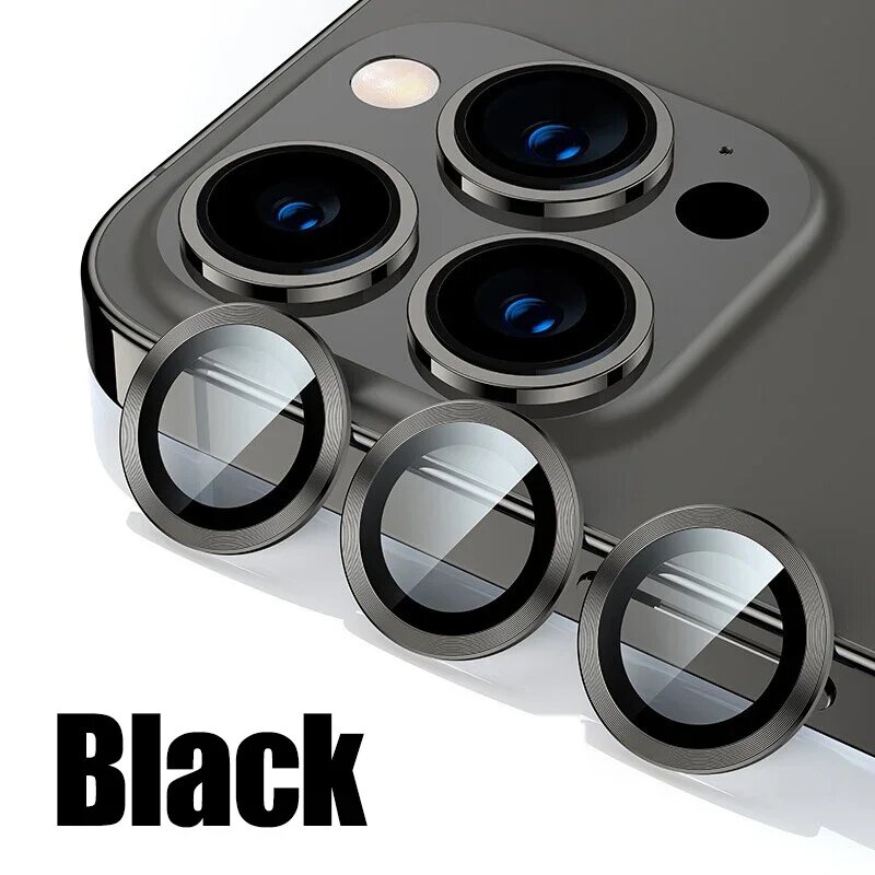Защитное стекло для камеры iPhone 12/13/13 Mini/12 Pro Max, Black, 3 шт.