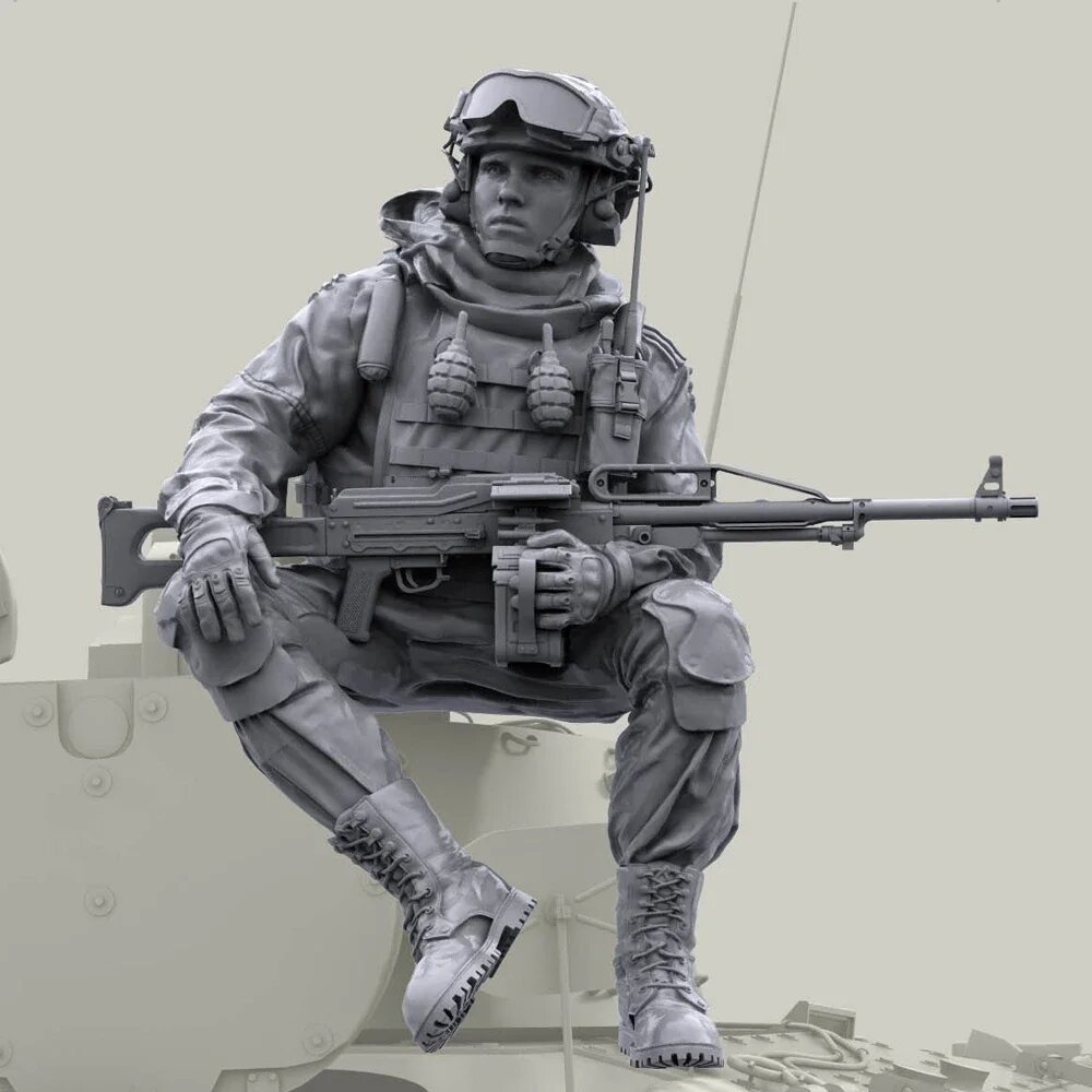 Фигурка солдата с пулеметом Pecheneg MG ZXZ 1/35