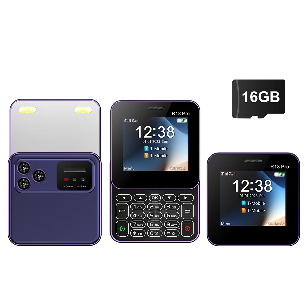 SERVO R18 PRO Rotating Screen Mobile Phone 2G GSM Magic Voice Speed Dial Flashlight Blacklist 2 SIM Standby Side Sliding Phones