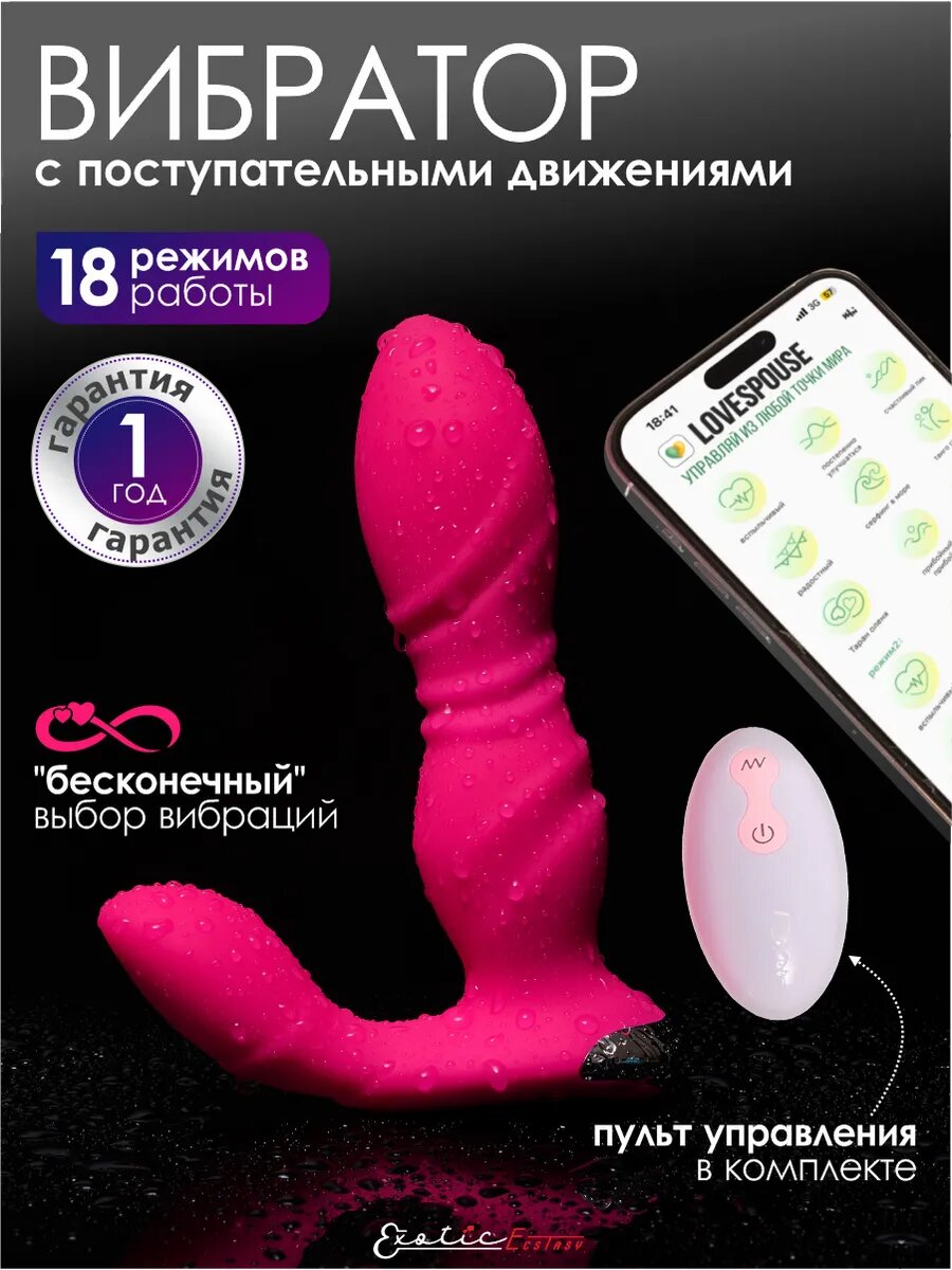 Вибратор женский с приложением