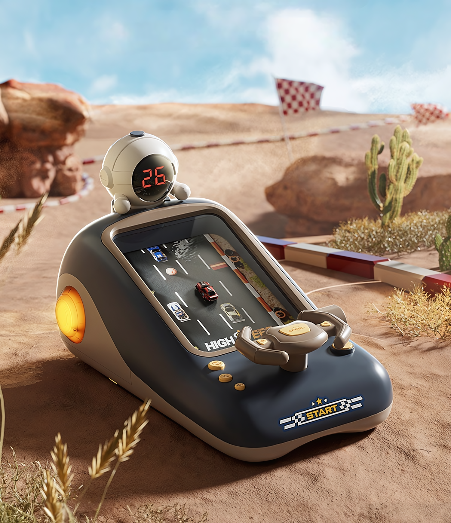 Детская игрушка "Гонки" с рулем, переключение передач + двойной источник питания [USB + аккумулятор]