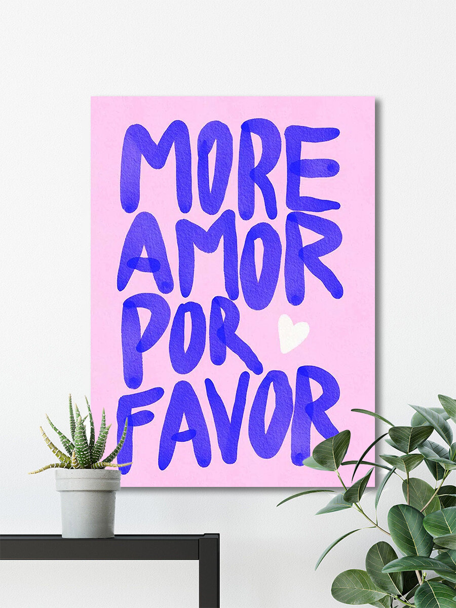 Декор / "More amor por favor" / картина для интерьера, 20х30 см.