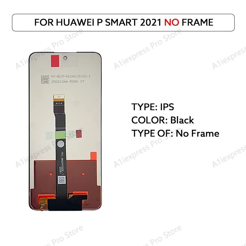 6,67 "IPS ЖК-дисплей для Huawei P Smart 2021, ЖК-дисплей, преобразователь сенсорного экрана No Frame