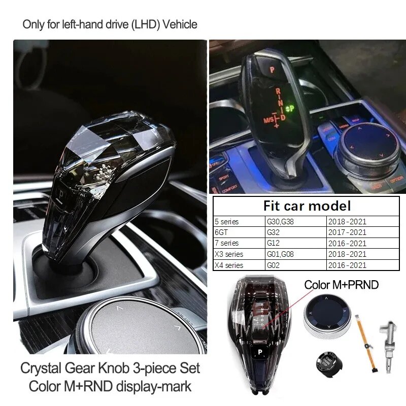 Набор из 3 предметов, ручка рычага переключения передач с кристаллами для BMW 3 5 6 7 серии x3 x5 x6 f30 g15 f01 g20 g05 g21 g28 g30 g31 g38 567 X3 X4 G-EVO