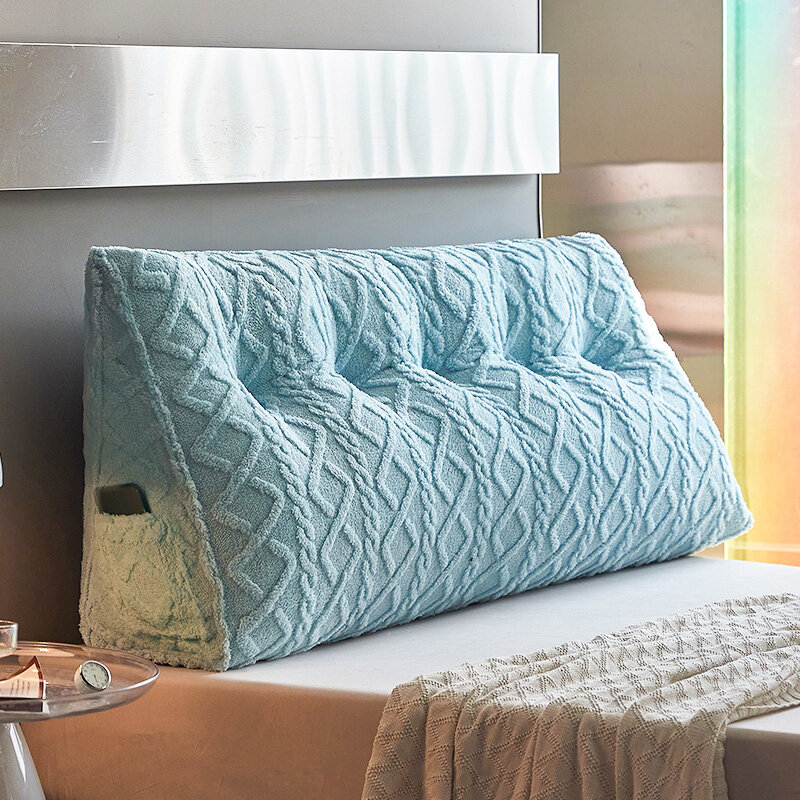 Треугольная подушка-спинка из таффета: мягкая спинка для кровати, съемный моющийся чехол, пушистая опора для татами и общежития (4560 см)