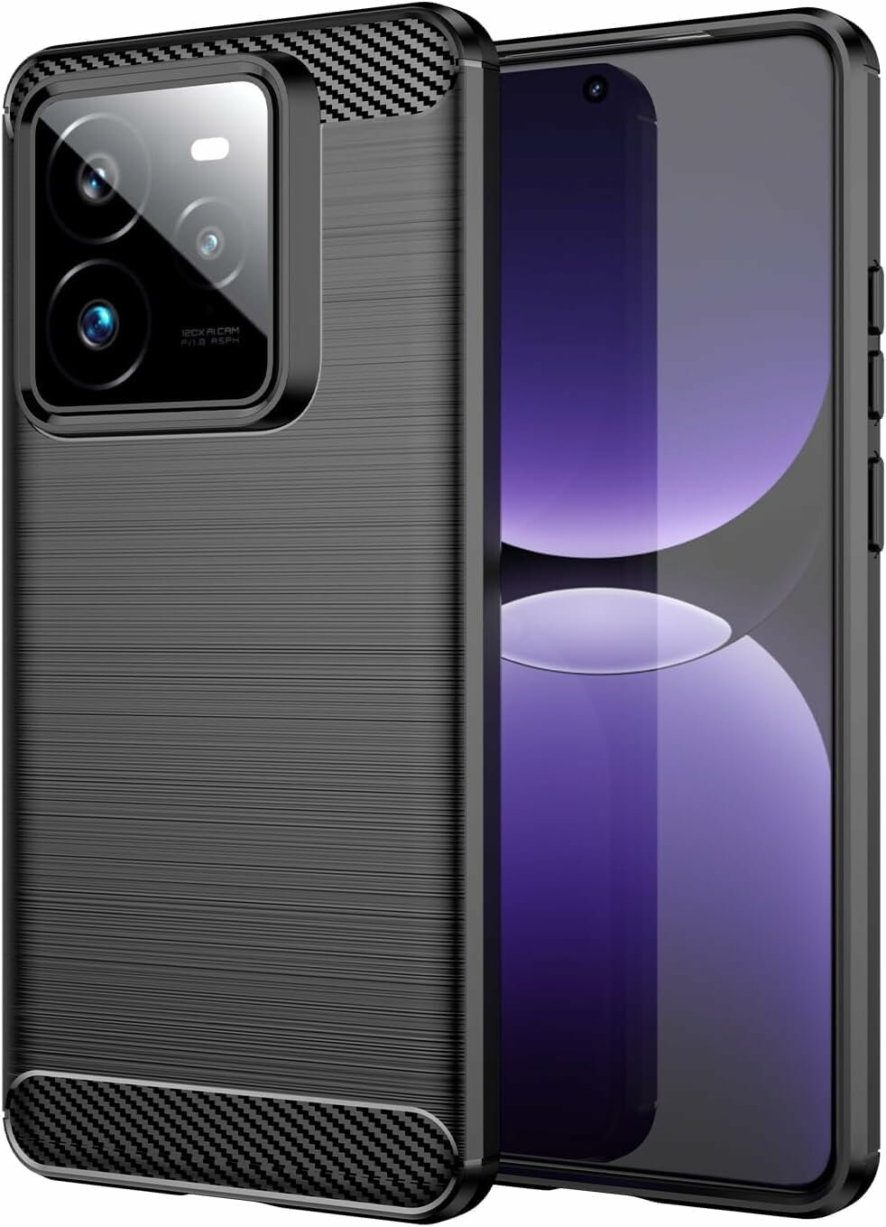 Чехол на Realme GT7 Pro силиконовый карбон сталь чёрный противоударный