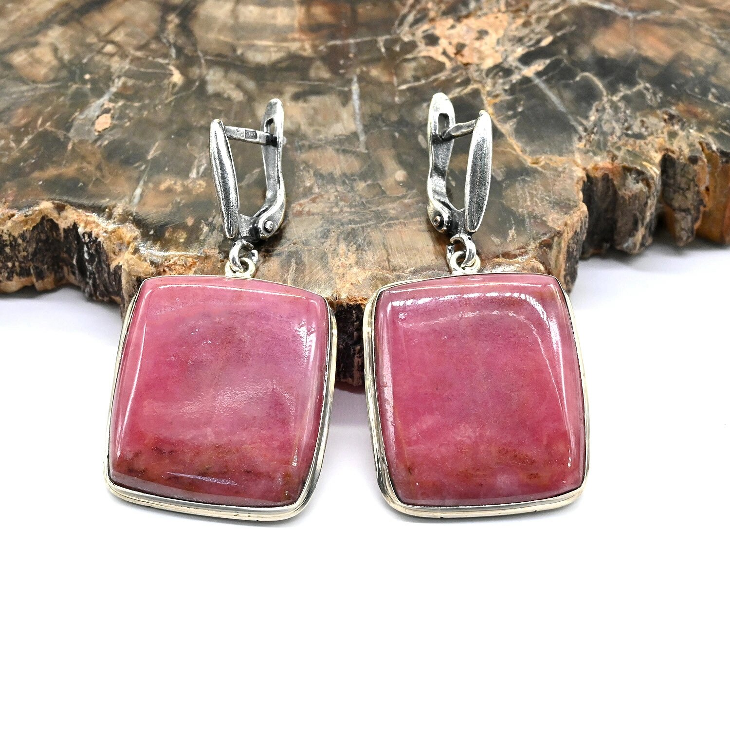 Серьги, родонит