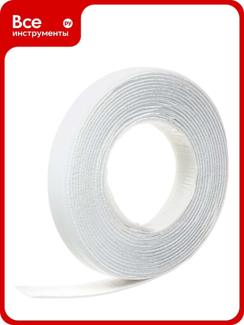 Самоклеящаяся бордюрная лента UNIBOB 12.8 мм х 3.35 м, белая 211790, силиконовая