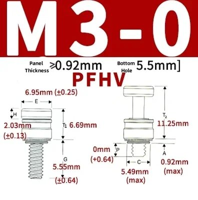 Пружинные винты для панели из углеродистой стали M3 M4 M440 M632 M3-0(5pcs)