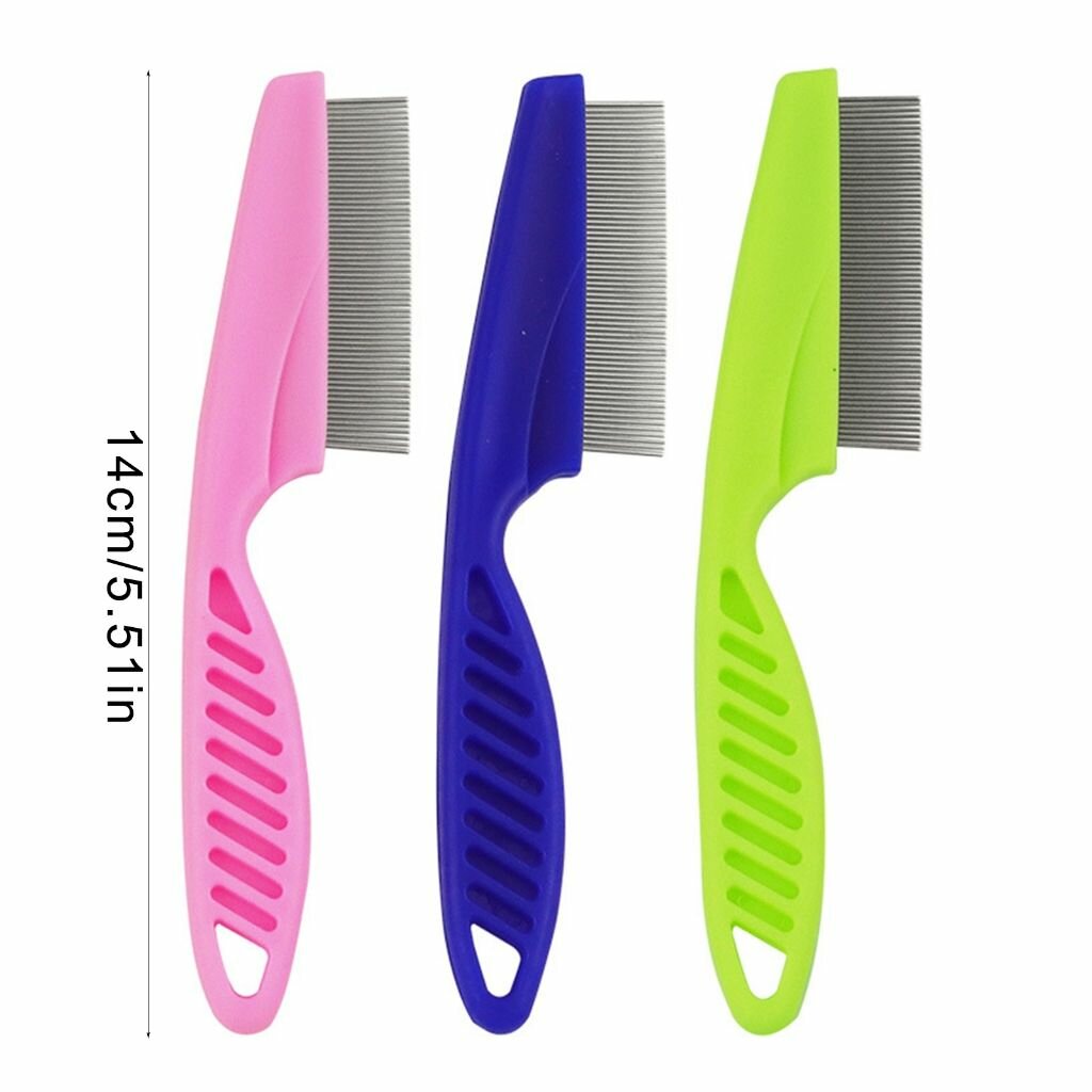 Расческа для удаления шерсти домашних животных, очищающая от блох-фруктово-зеленая