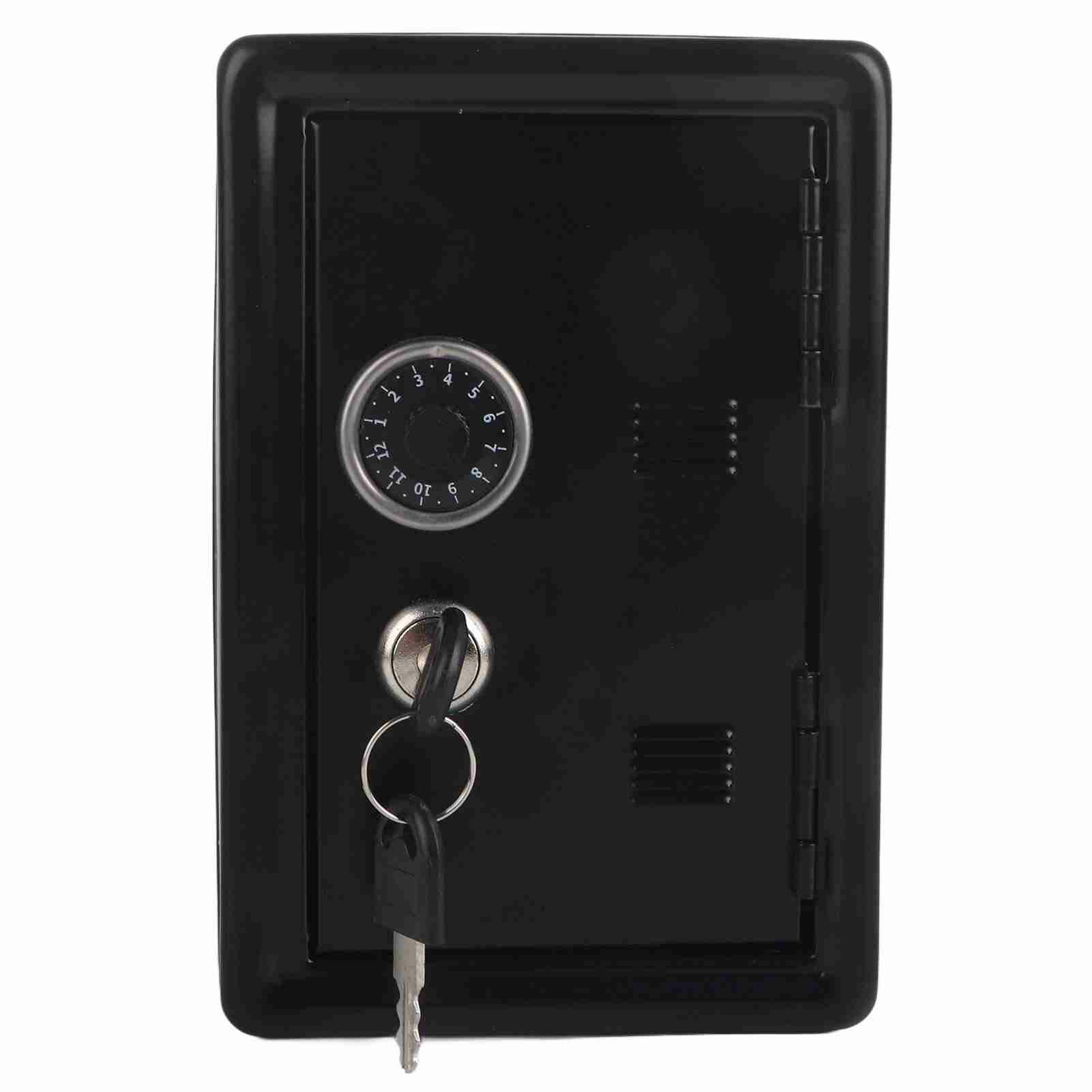 Дети изучают игру игрушки деньги, пароль пароль, монеты, сэкономив подарки в стиле безопасного коробки с 2 ключами (черный)