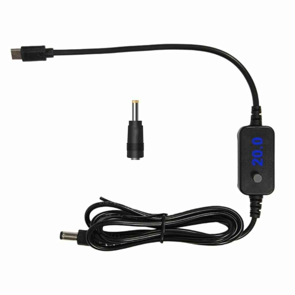 Кабель питания USB-C на DC 5V/9V/12V/20V 65W с адаптером 4.0x1.7 мм