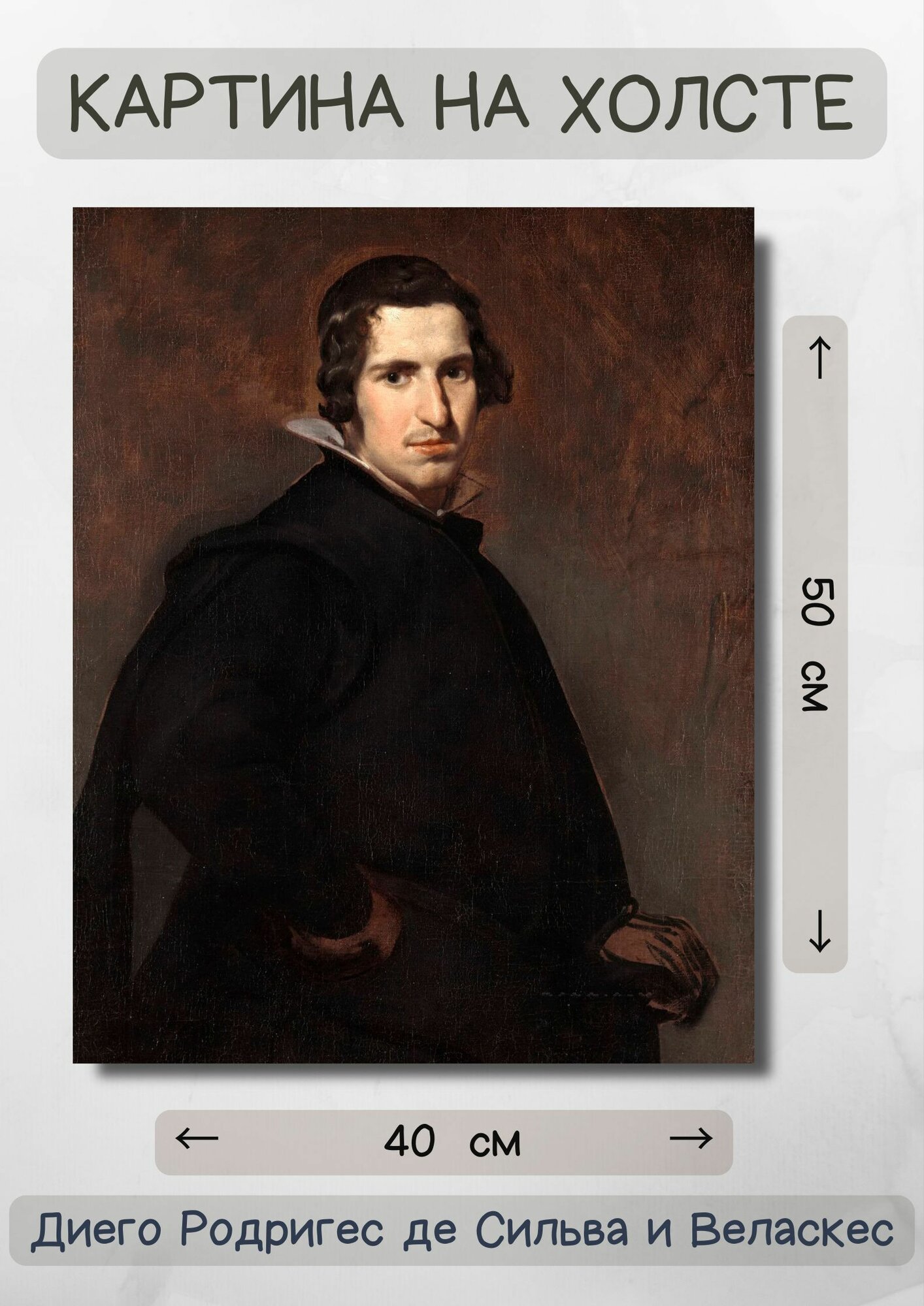 Диего Родригес де Сильва-и-Веласкес "Молодой испанский дворянин". Картина 50х40