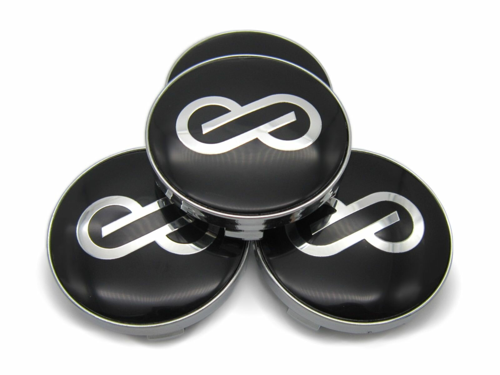 Колпачки заглушки на литые диски "ENKEI" black 60/56/9 мм, комплект 4 шт.