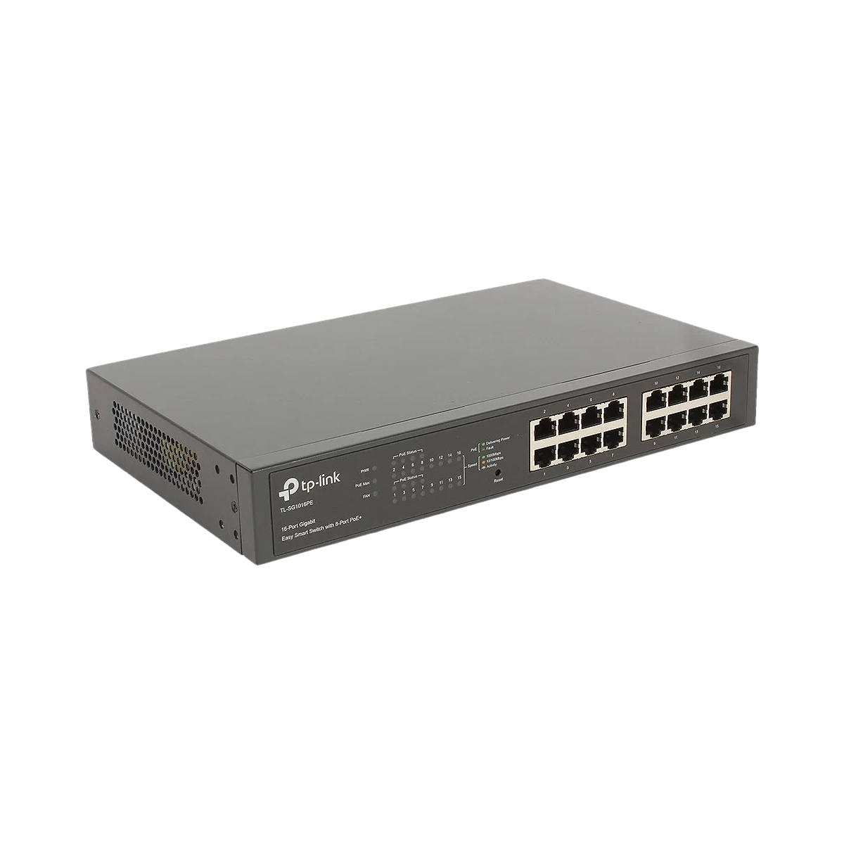 Коммутатор TP-Link TL-SG1016PE управляемый, настольный, L2 портов PoE+ 8шт, PoE бюджет 110 Вт, 10/100/1000BASE-T 16 шт