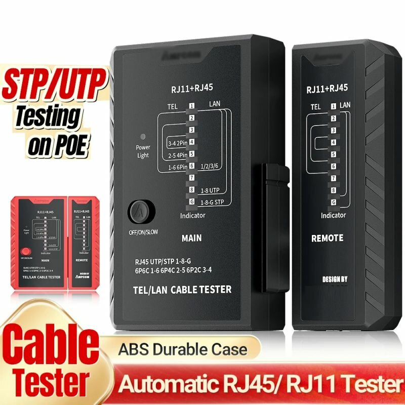 Тестер сетевого кабеля RJ45, тестер телефонного кабеля LAN, сетевой инструмент для ремонта Ethernet для RJ45/RJ11/CAT6/CAT7/CAT8
