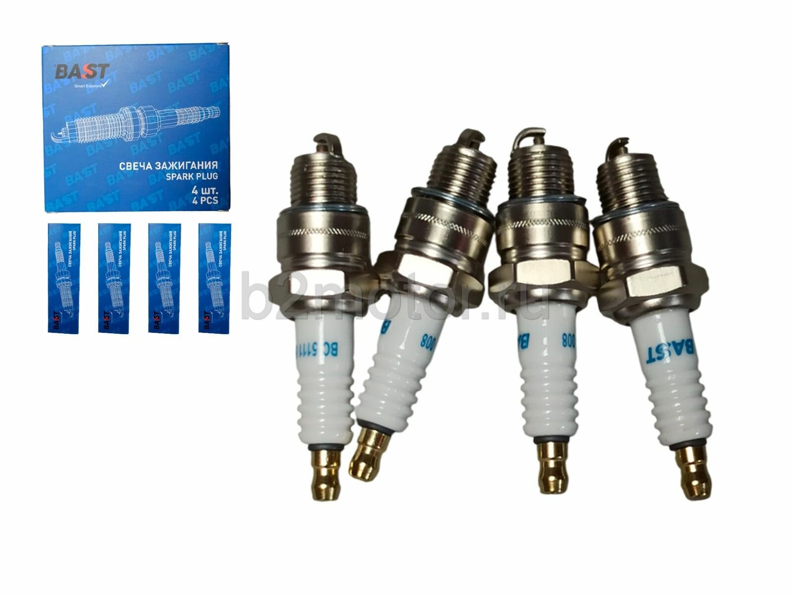 Свечи зажигания ГАЗель, Волга, УАЗ ЗМЗ 402 карбюратор (4 шт) BAST BC 5111008