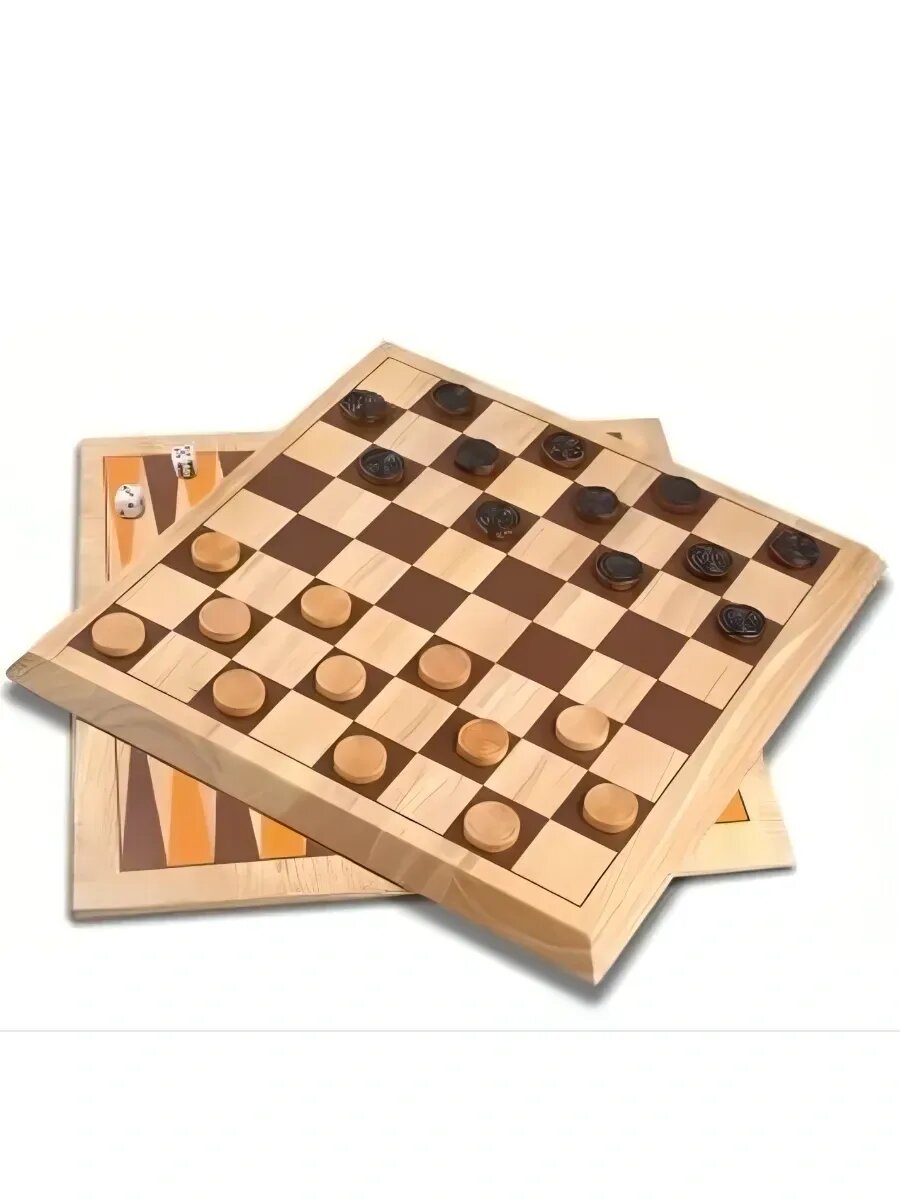 Набор игр Graftsman GF008 "2 в 1", шашки и нарды, доска и фигуры из дерева