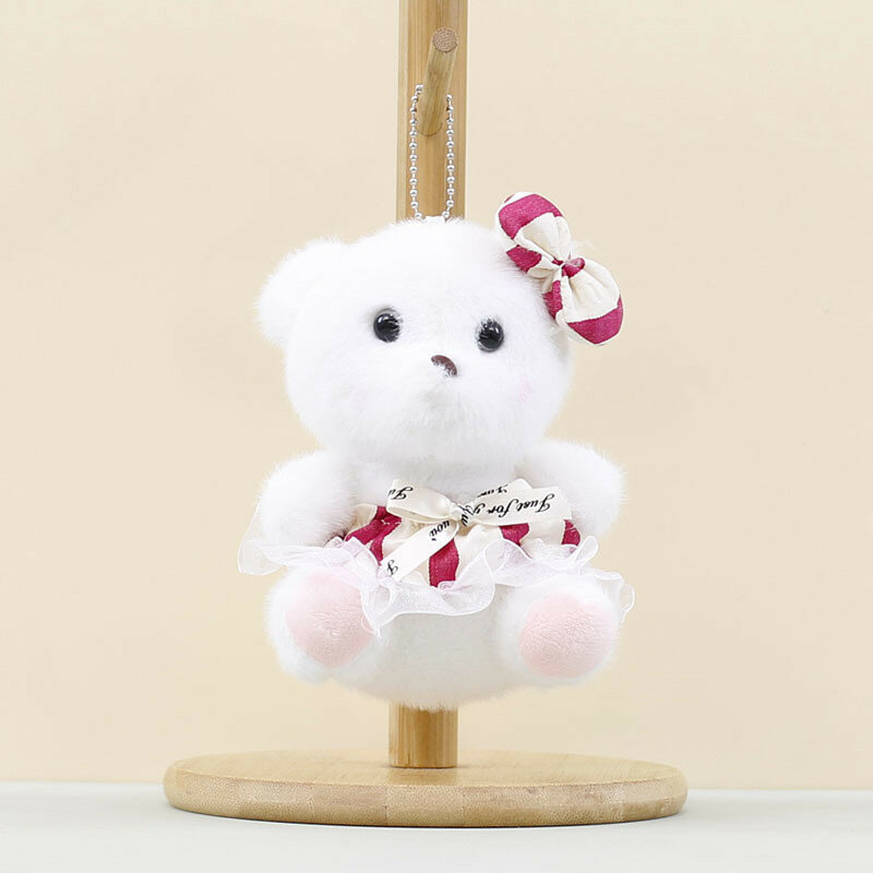Soft plush teddy bear keychain with tulle skirt stuffed toy gift for girls kids