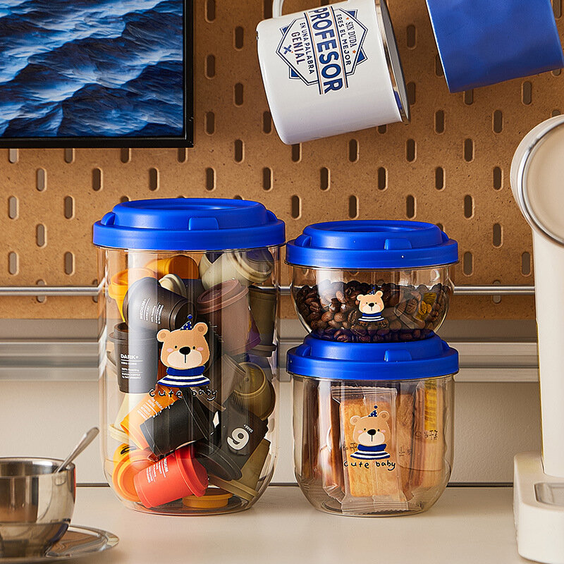 Круглая герметичная банка для хранения кофейных зерен, влагонепроницаемая, набор из трех предметов