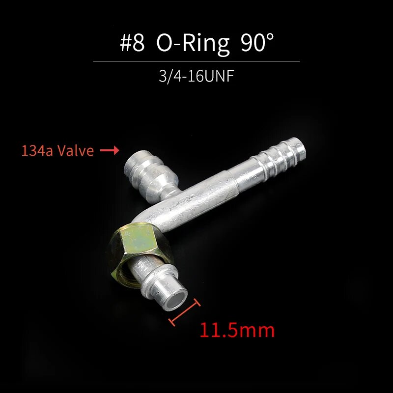 #8 O-Ring 90° 3/4-16UNF, 134a Valve